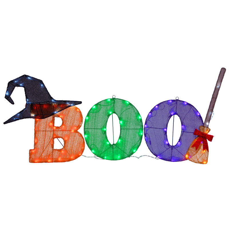 The Holiday Aisle® 23" "BOO" Sign with LED Lights & Reviews | Wayfair
