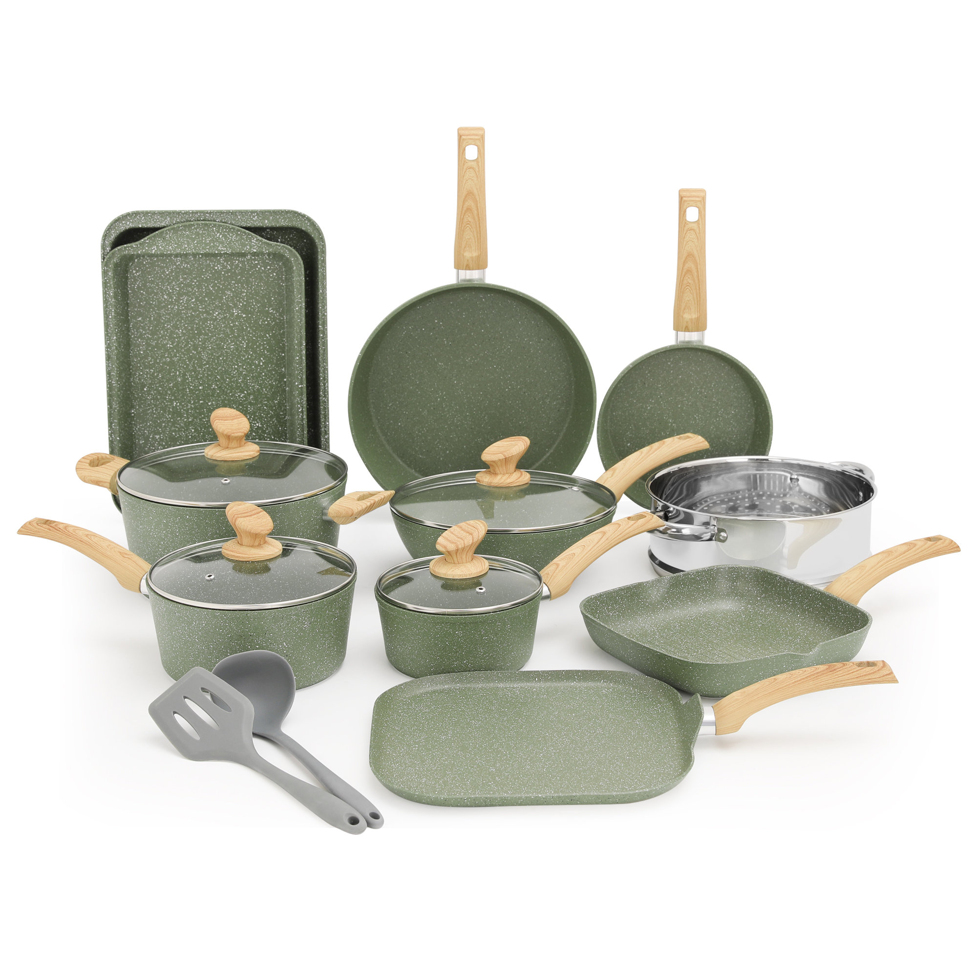 Blue Elephant 17 Piece Aluminium Non Stick Cookware Set & Reviews ...
