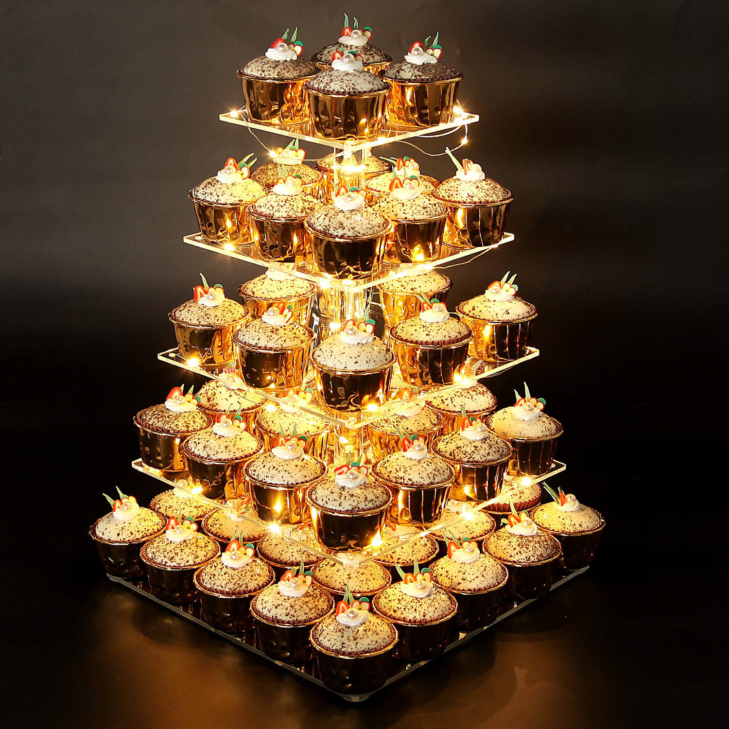 The Party Aisle™ 5-Tier Acrylic Cup Cake Display Tower Tiered Stand ...