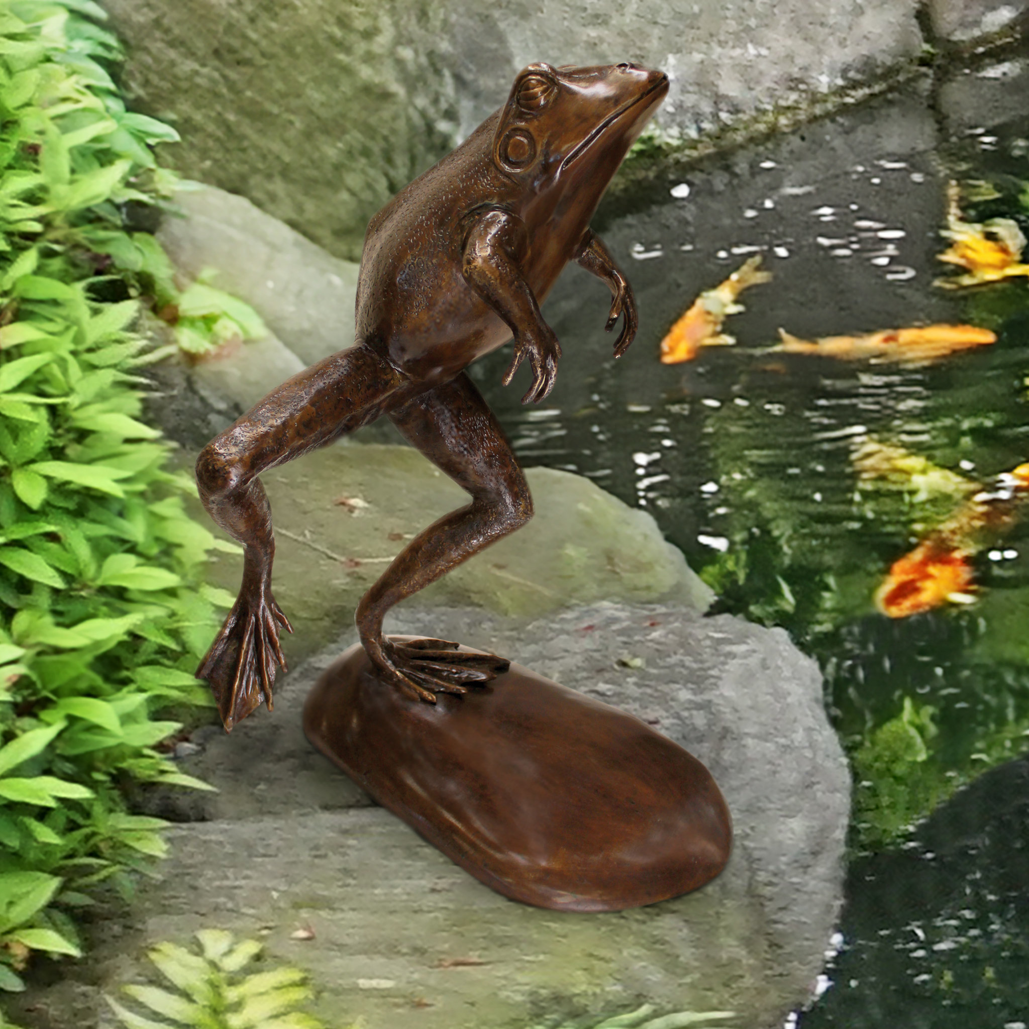 Design Toscano Giant Leaping Spitting Frog Garden Statue - Wayfair Canada