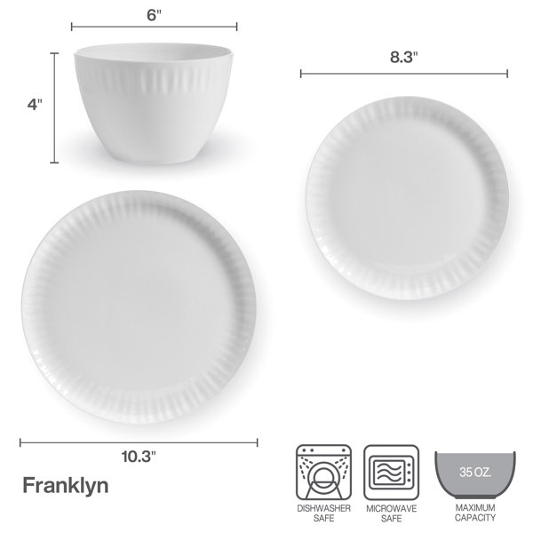 Mikasa Franklyn 12-Piece Bone China Dinnerware Set | Wayfair