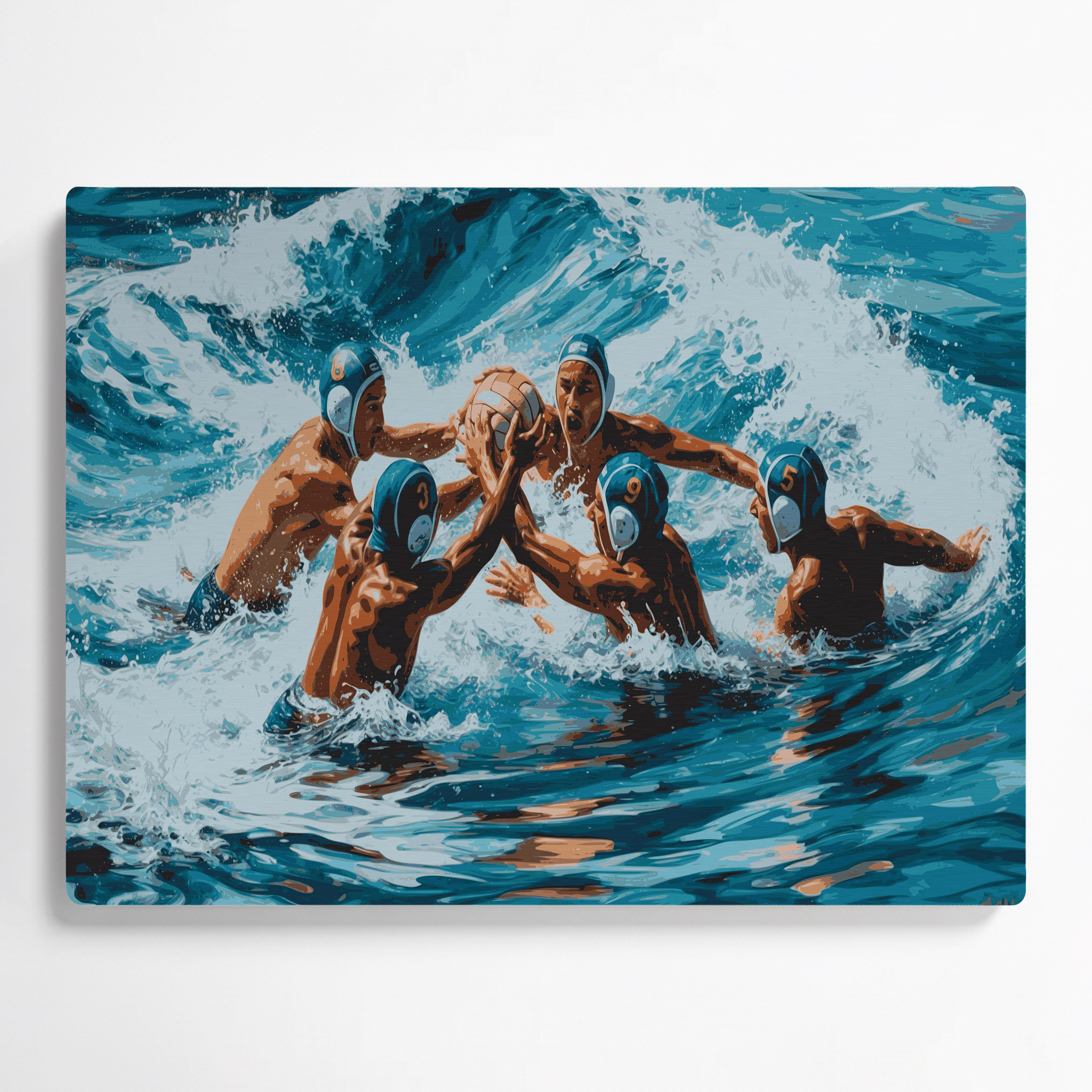 Ivy Bronx Sports Water Polo Blue Metal Wall Art | Wayfair