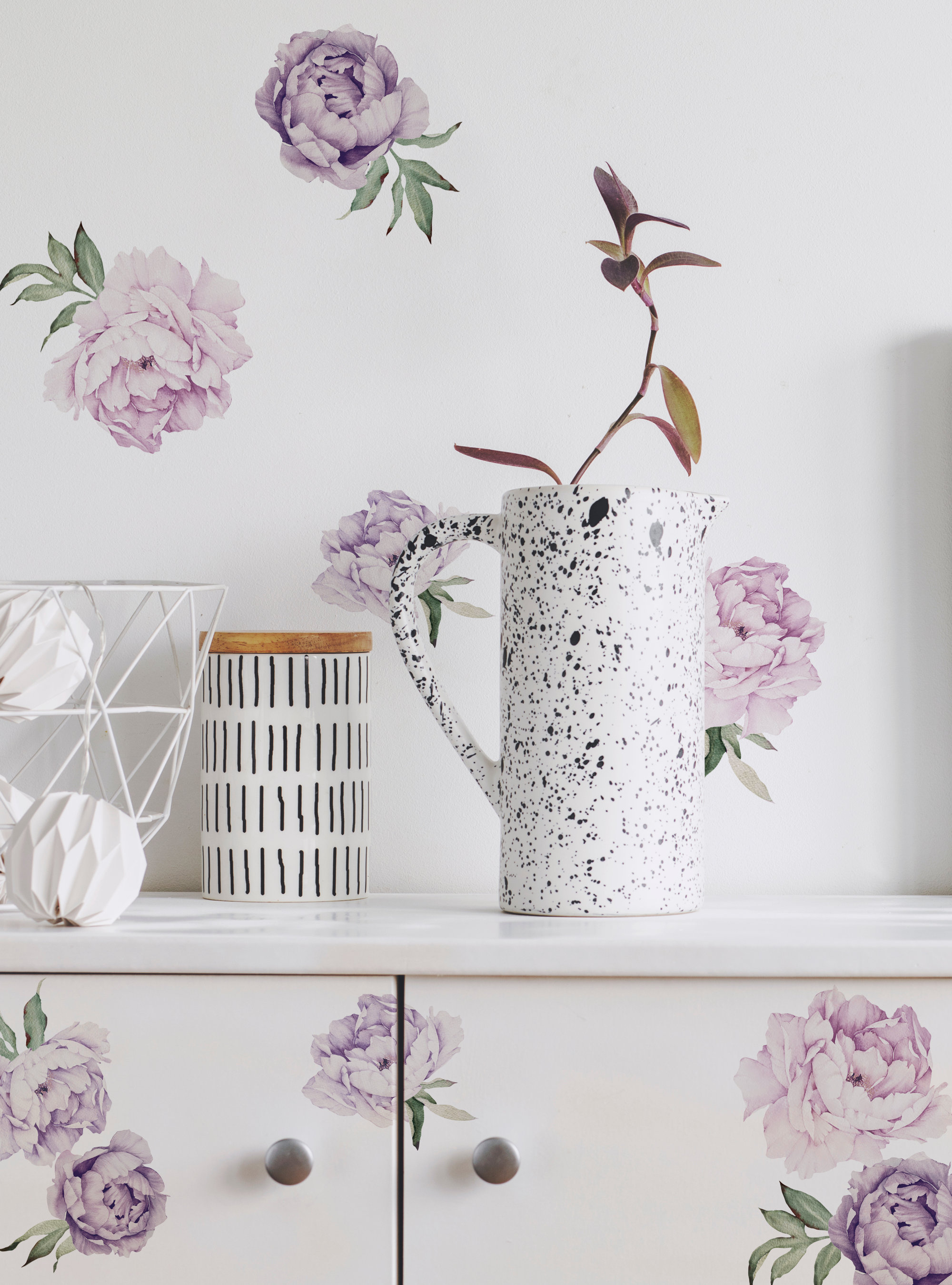 Red Barrel Studio® Small Peony Vinyl Peel And Stick Stickers | Wayfair