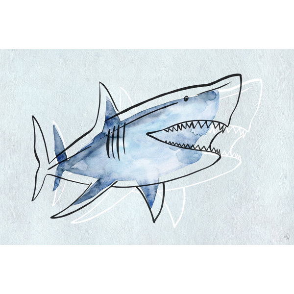 Isabelle & Max™ Great Shark II - Print on Canvas | Wayfair