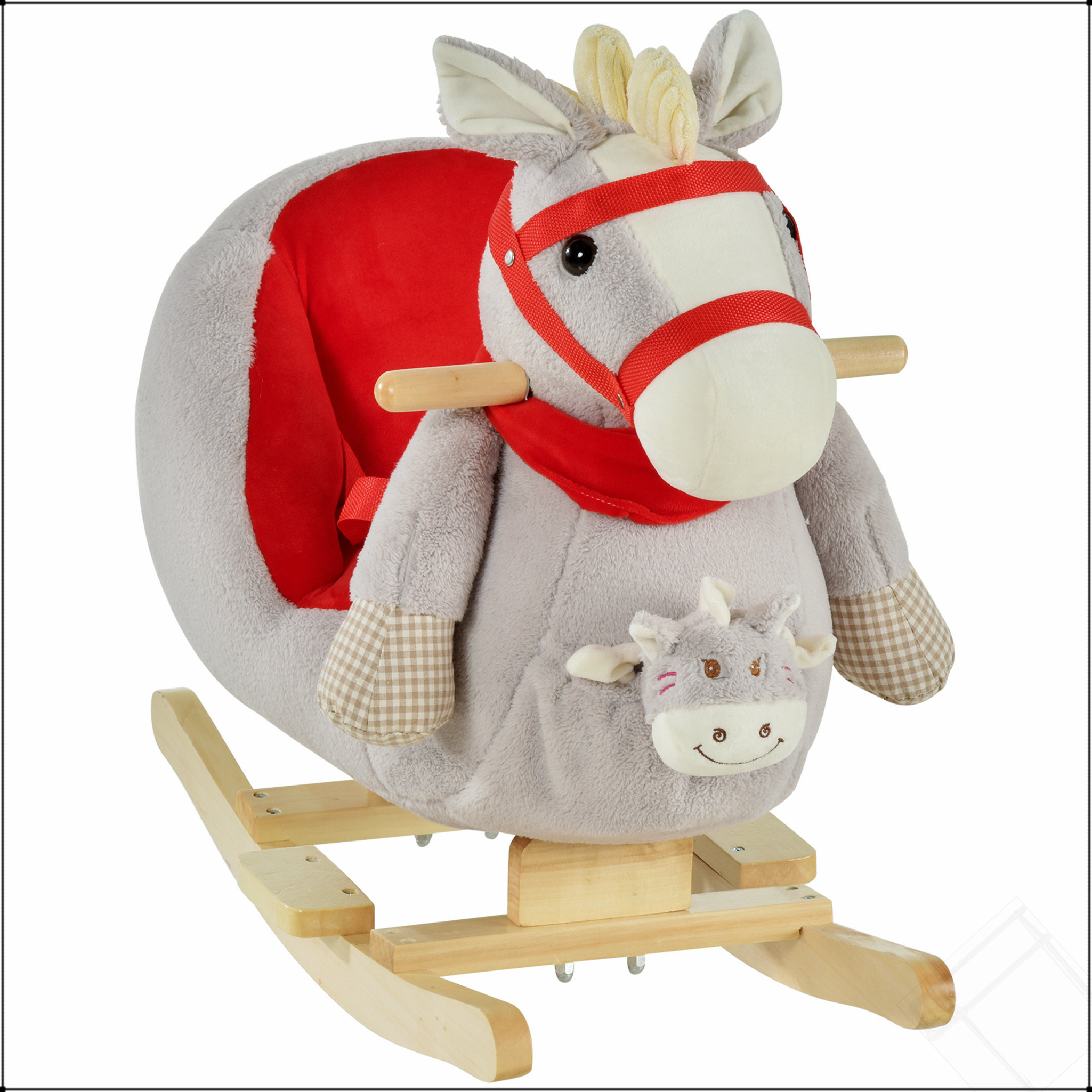 Ophelia & Co. Kids Ride-On Rocking Horse Toy, Rocker With Lullaby Song ...