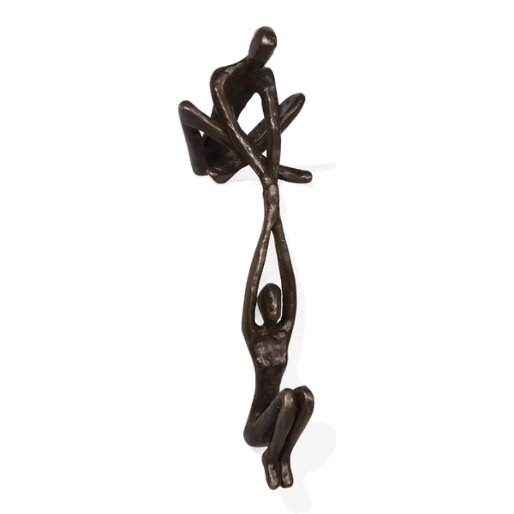 Wrought Studio™ Akyra Man Lifting Woman from Ledge Bronze Sculpture ...