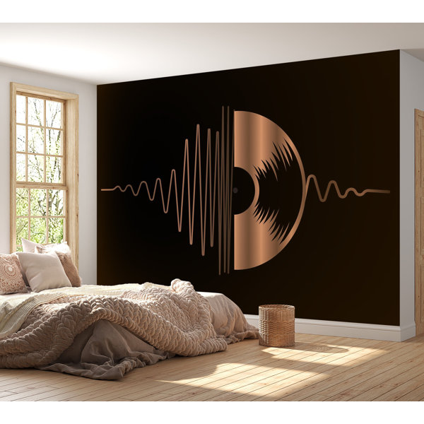 Orren Ellis Premium Wallpaper Wall Mural - Abstract Vinyl Record | Wayfair