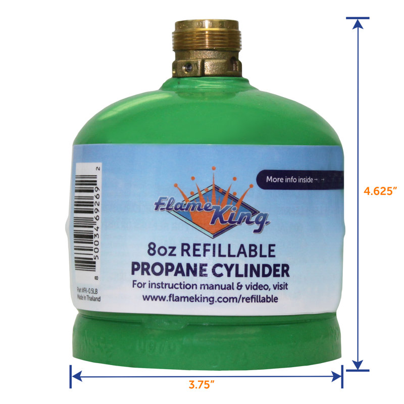 Flame King 1/2LB Refillable Empty Propane Tank for Small Propane Lamps ...