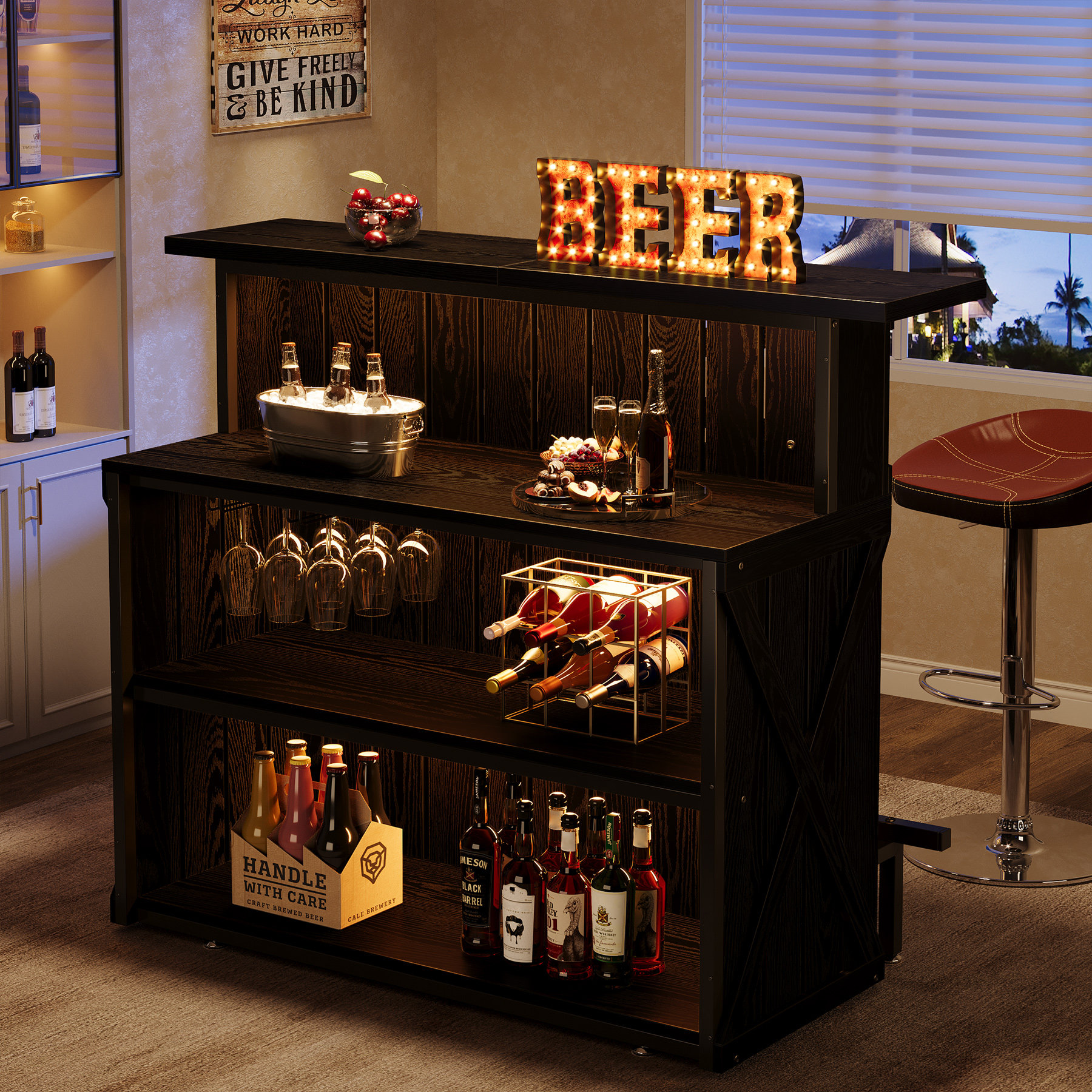 Ophelia & Co. 4-Tier Bar Table, Home Bar Unit | Wayfair