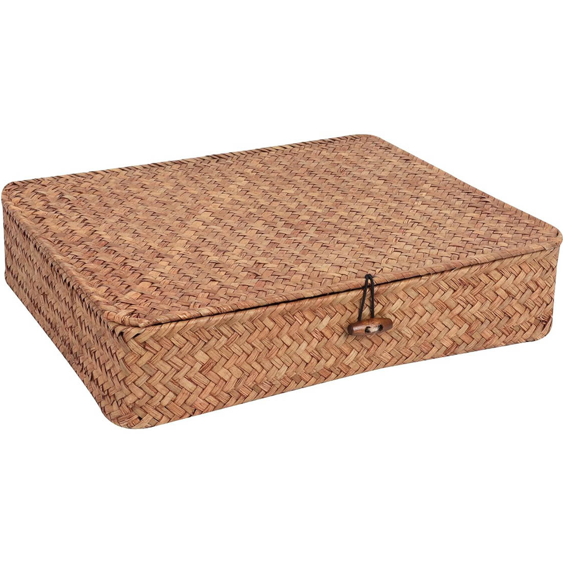 Dakota Fields Flat Wicker Shelf Baskets With Lid | Wayfair