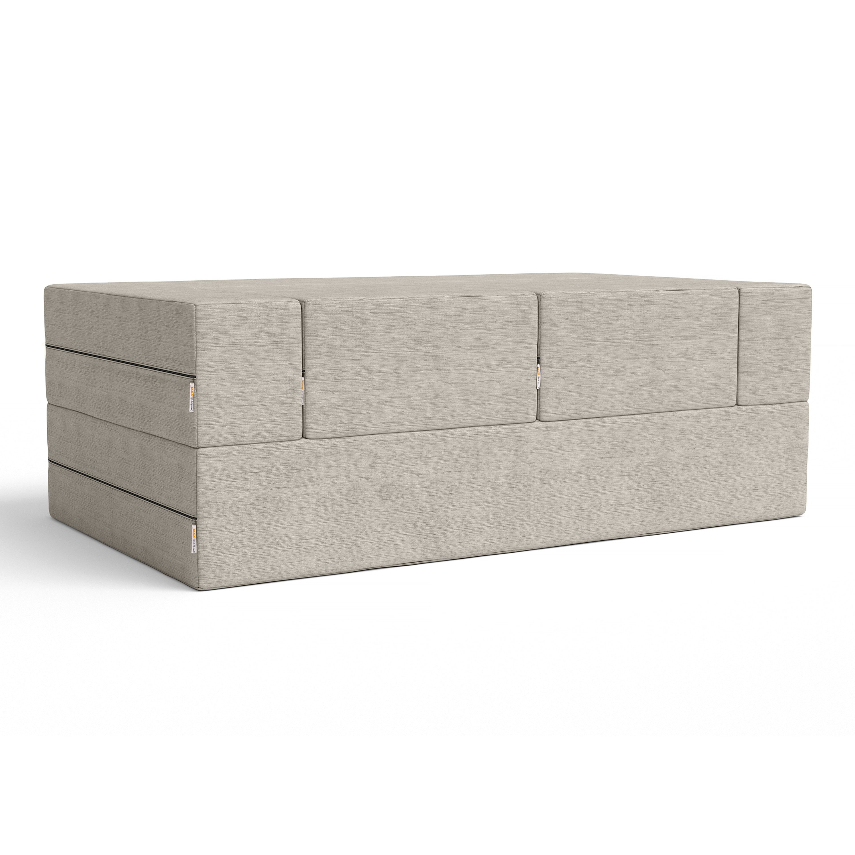 Ebern Designs Shontae Zipline Convertible Sleeper Loveseat & Ottomans ...