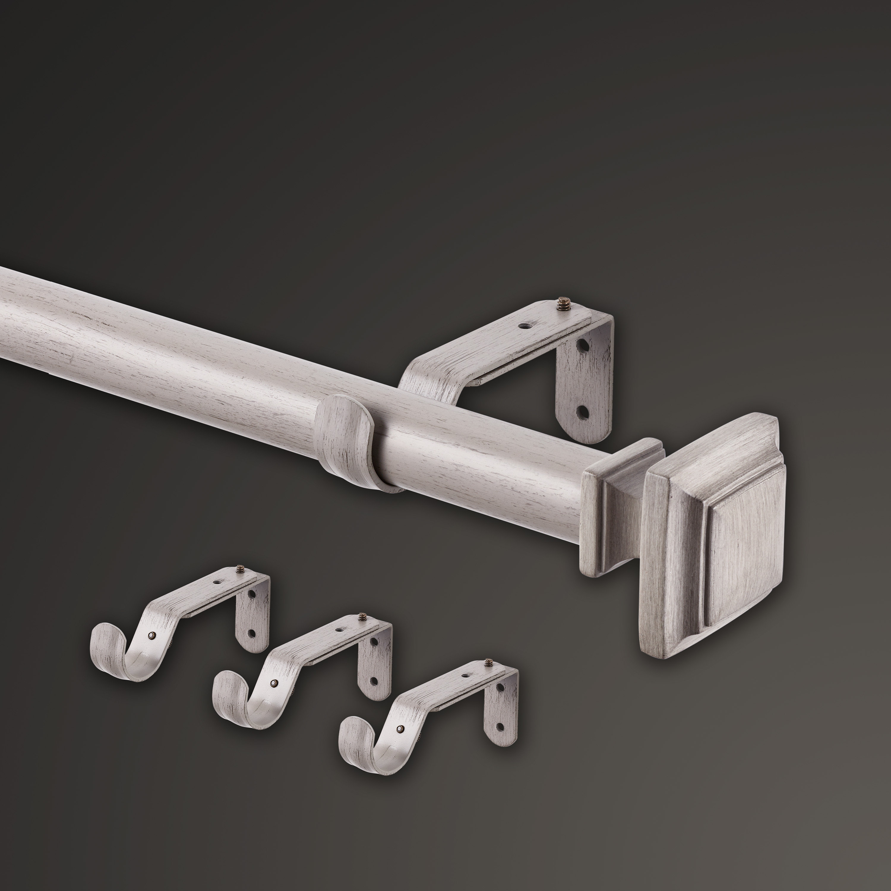 Mode Farmhouse Collection 1 1/8 in Diameter Curtain Rod Set with ...