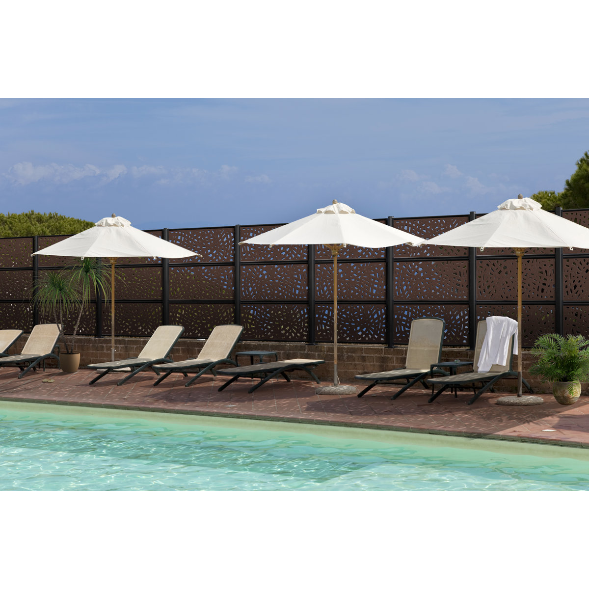 OUTDECO 2' x 4' Black Metal Privacy Panel Frame Kit for Outdeco ...