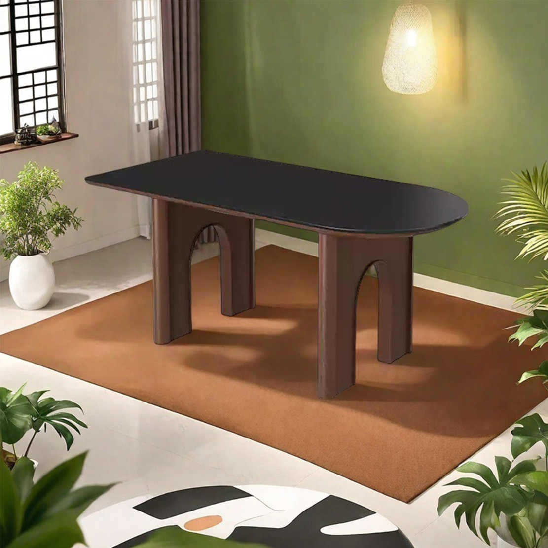 A Zoetic Home Black Matte Marble Dining Table for Small Spaces | Wayfair