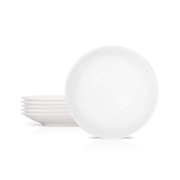 TPK Fine Porcelain 11 Inch Flat Round Dinner Plates – Set Of 6, Pearl ...