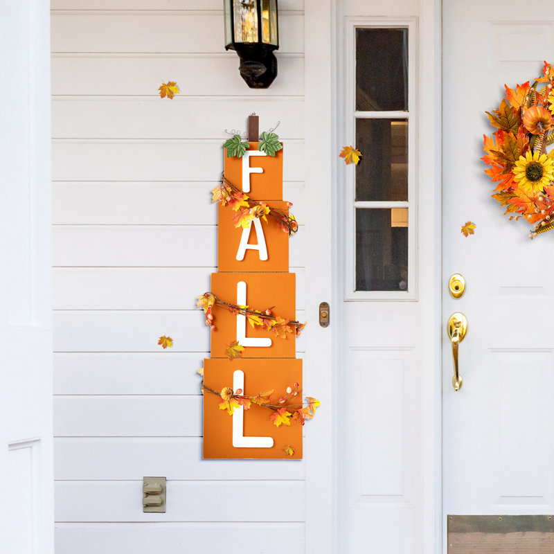 The Holiday Aisle® 36"H Wood "FALL" Porch Decor & Reviews | Wayfair