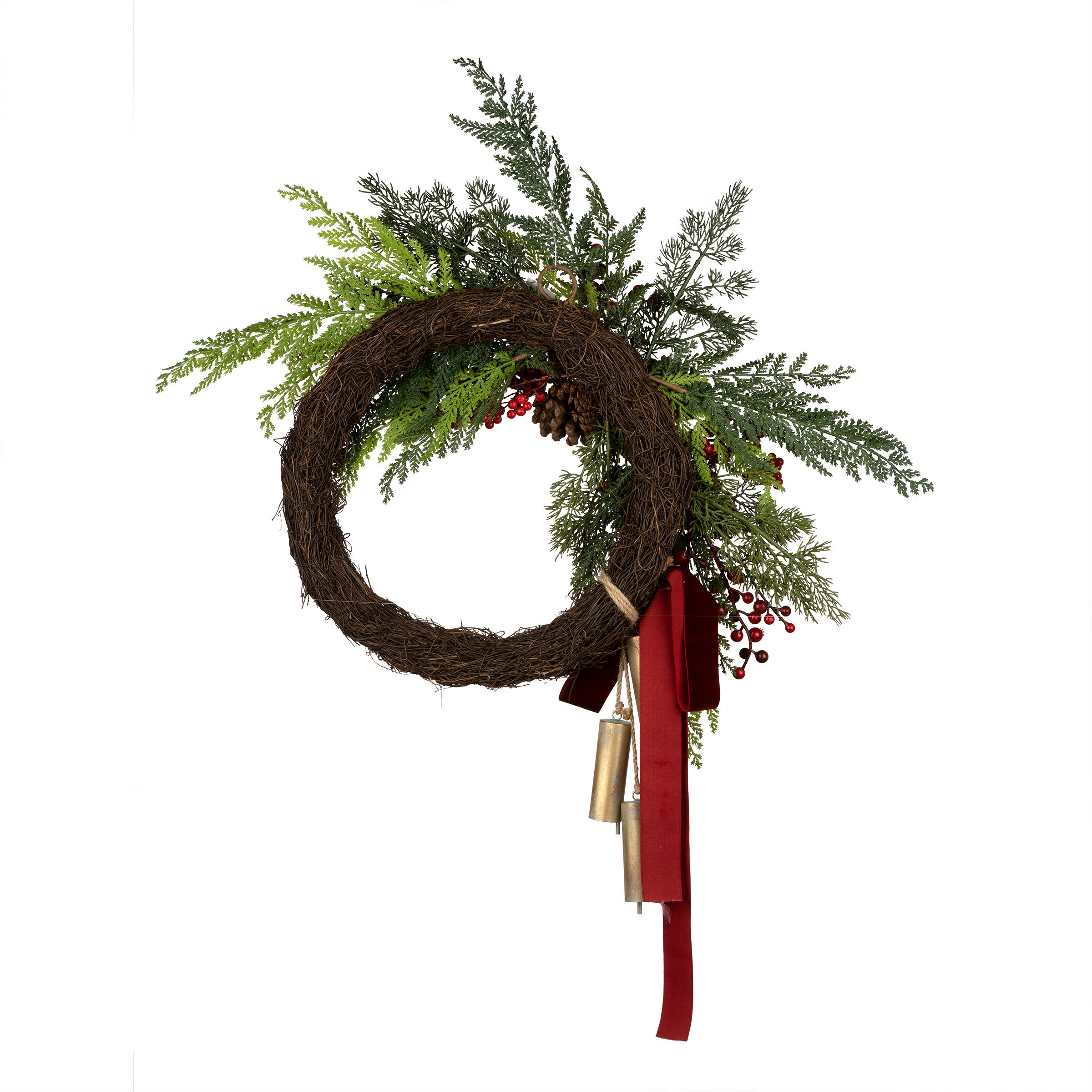 National Tree Company 24in. Christmas Joy Chimes Wreath | Wayfair
