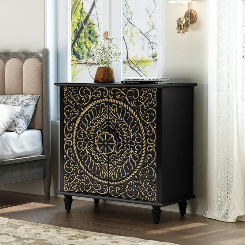 Bungalow Rose Accent Cabinet with 2 Doors, Decorative Storage Cabinet ...