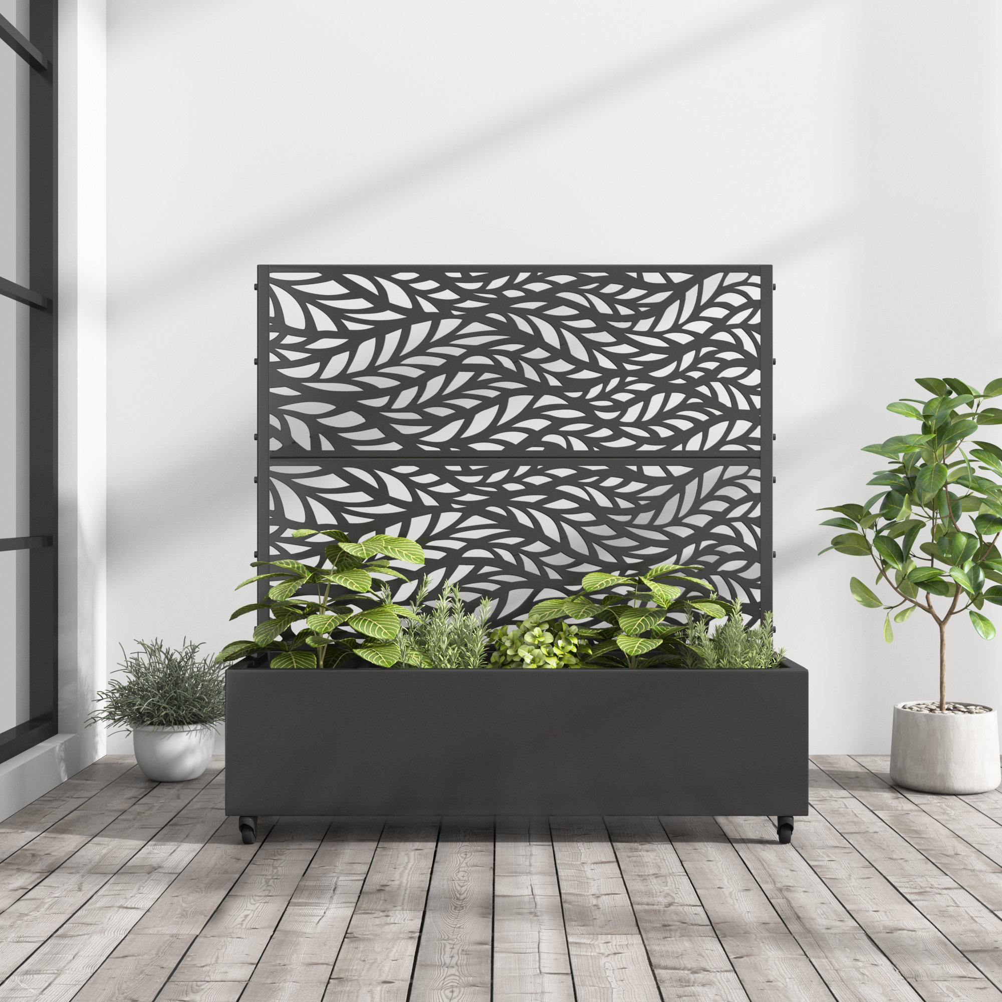 Latitude Run® 47"x47" Rectangle Outdoor Metal Planter Box Raised Garden ...
