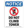 SignMission OSHA Notice - Do Not Climb Tower Sign With Symbol | Heavy ...