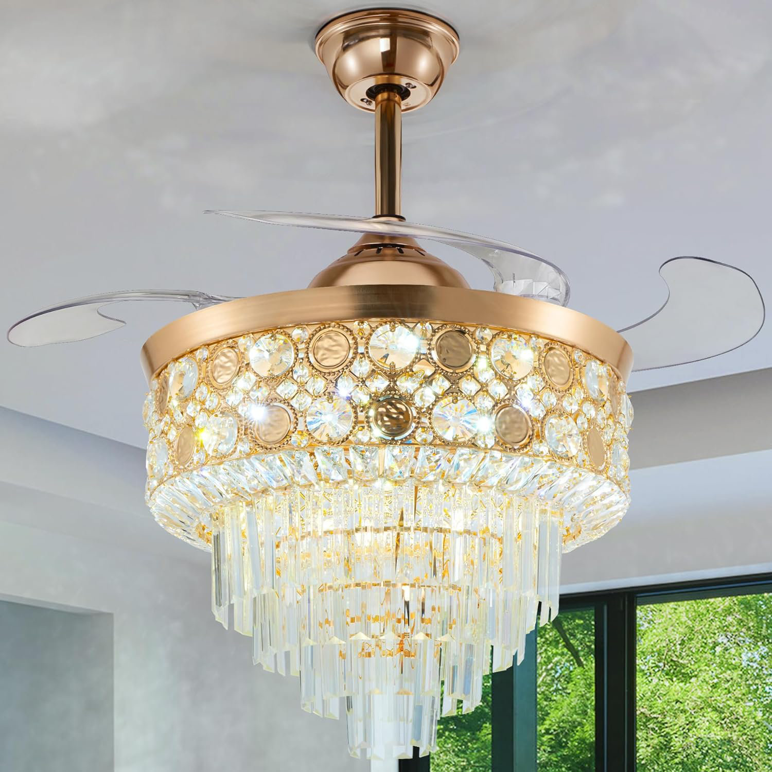 Rosdorf Park 42'' Rollison 3 - Blade LED Crystal Ceiling Fan with ...