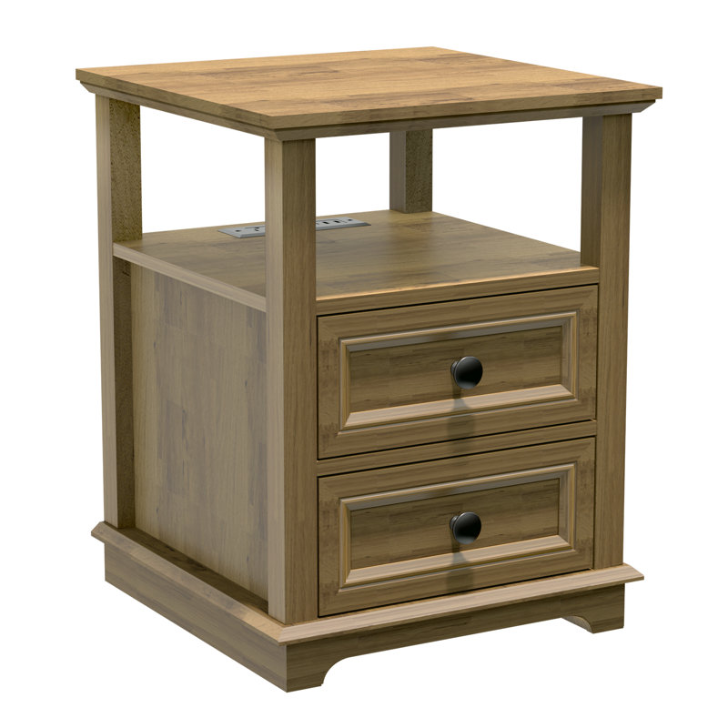 Rosalind Wheeler Bijal 24'' tall Tray Top Frame 2 - Drawer End Table ...