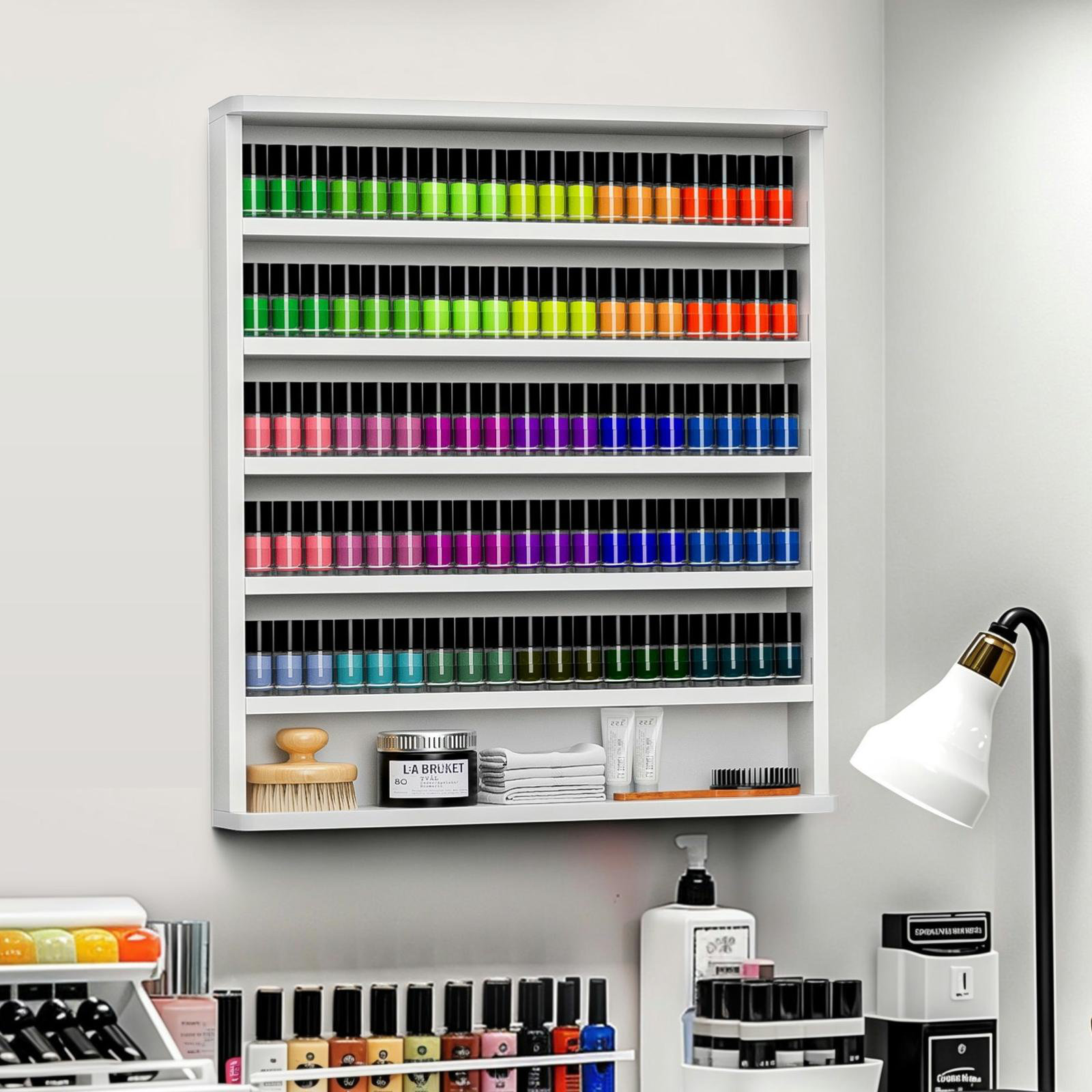 Hokku Designs 6-Tier Wall-Mounted Nail Polish Rack with Acrylic ...