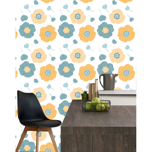 Red Barrel Studio® Roha Roha Hibiscus Petals 10' L x 24" W Peel and ...