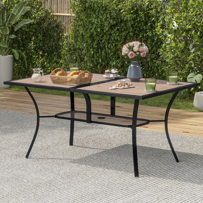Winston Porter Outdoor Rectangular Dining Table Side Table | Wayfair