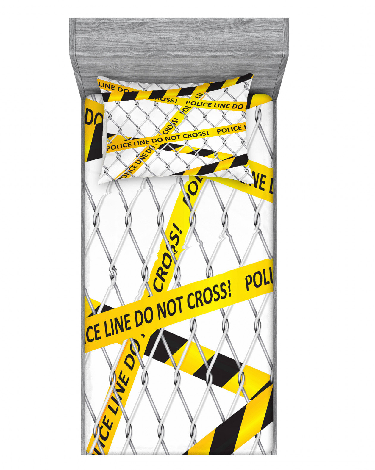 Ambesonne Line Do Not Pass Crime Scene Investigation Bands On A Wire ...