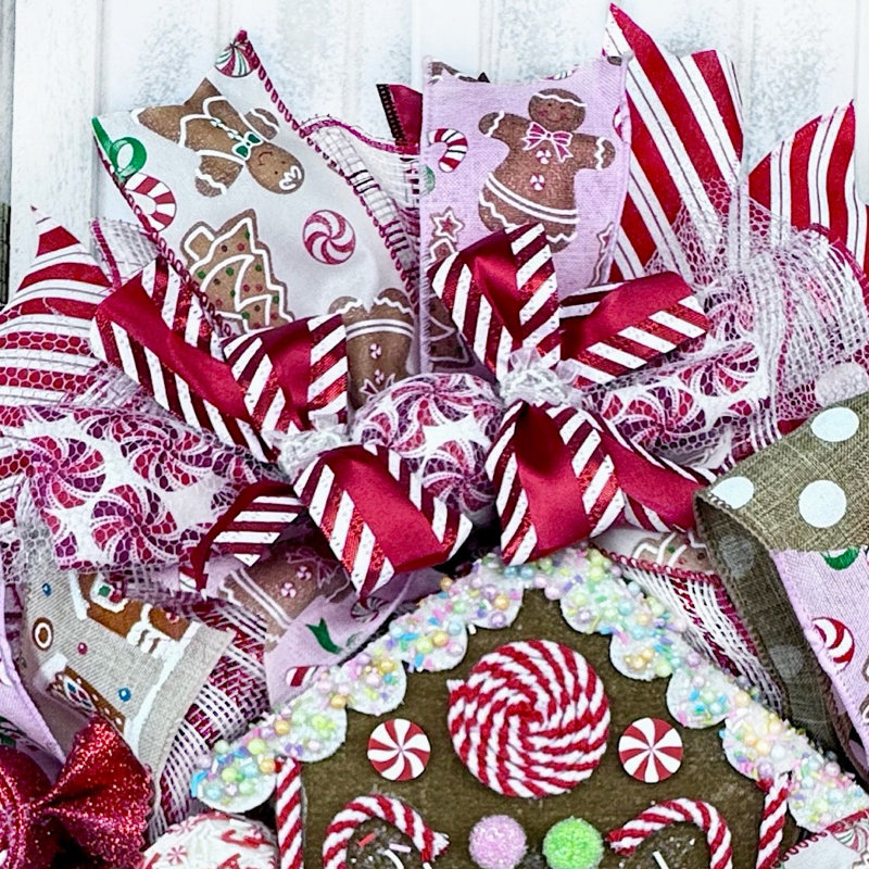 The Holiday Aisle® Gingerbread 20" Deco Mesh Wreath | Wayfair