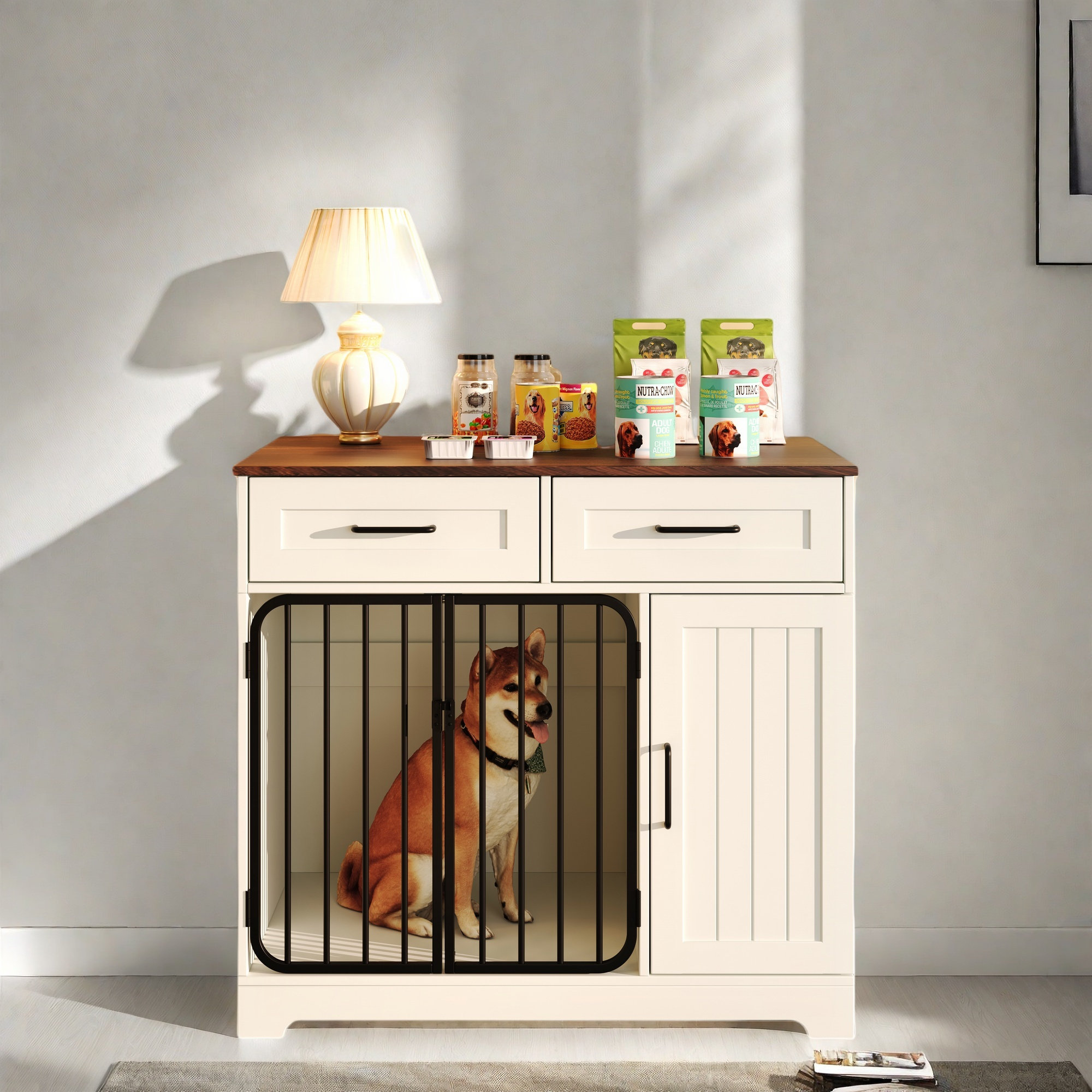 Tucker Murphy Pet™ 2-in-1 Indoor Dog Kennel With Double Locks Design, 2 ...