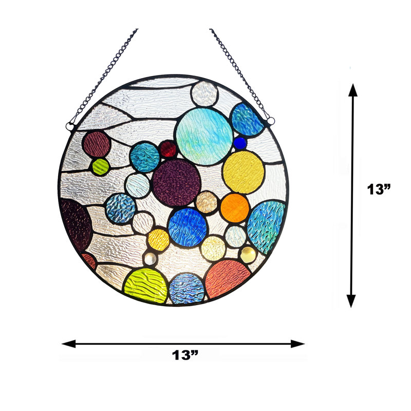 Ebern Designs Bubbles Stained Glass Window Panel | Wayfair