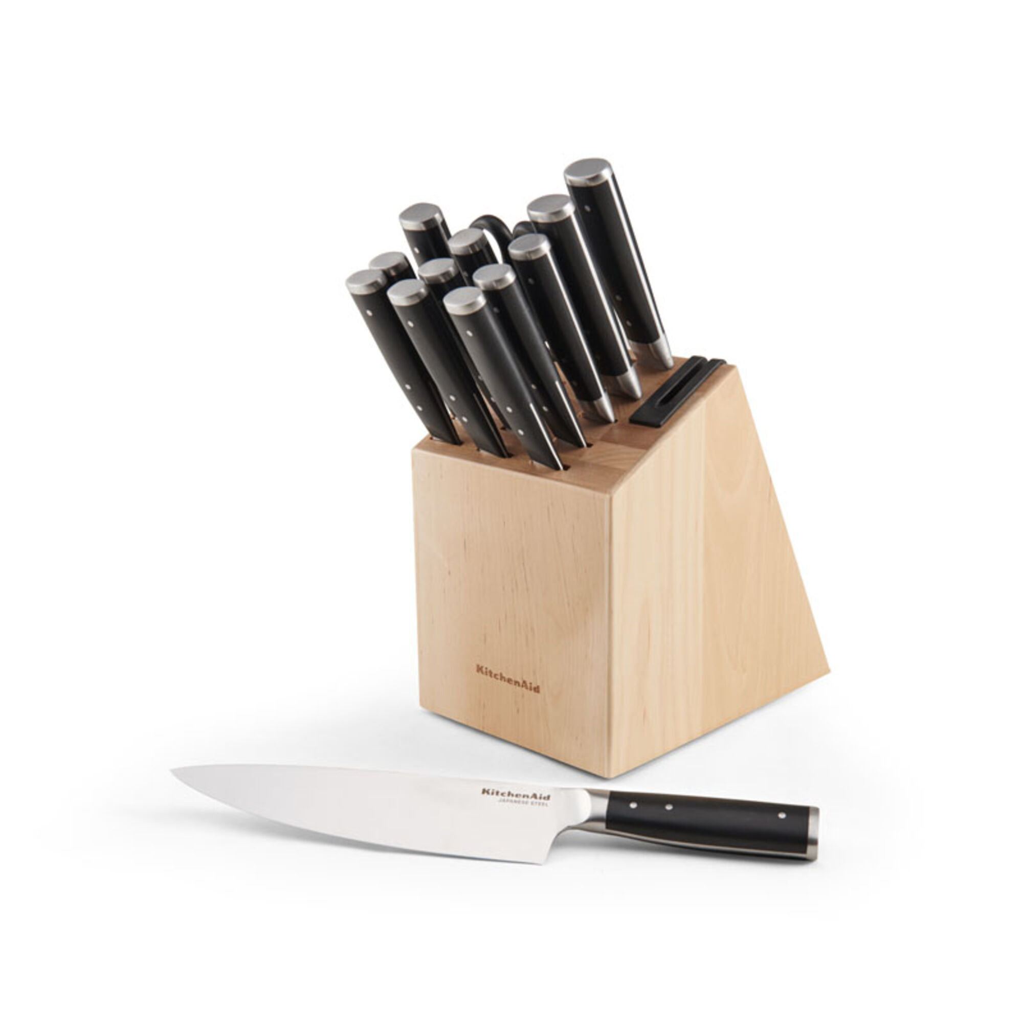 KitchenAid® Gourmet 14-Piece Black Birch Knife Block Set & Reviews ...