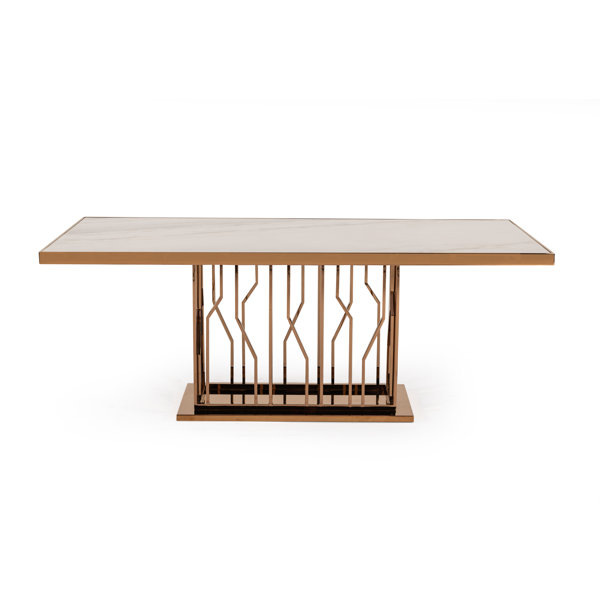 Everly Quinn Altus Metal Base Dining Table & Reviews | Wayfair