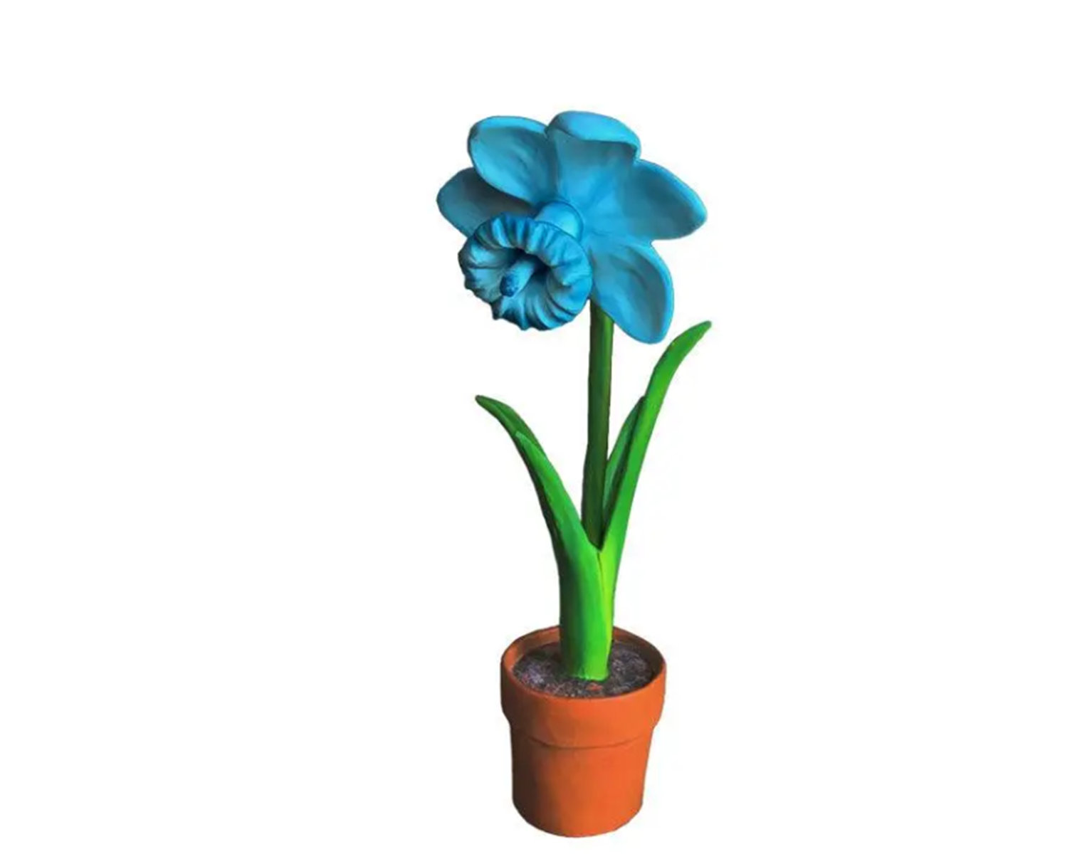 Wildon Home® Derwon Small Blue Narcis In Pot Flower Statue | Wayfair