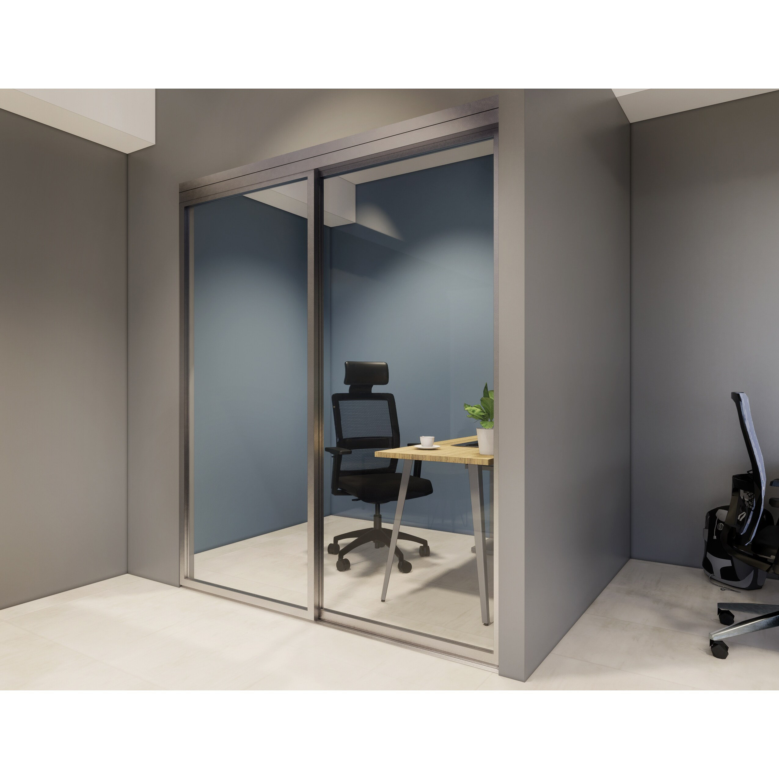 The Sliding Door Company 2-Panel Sliding Clear Glass Entrance Door Kit ...