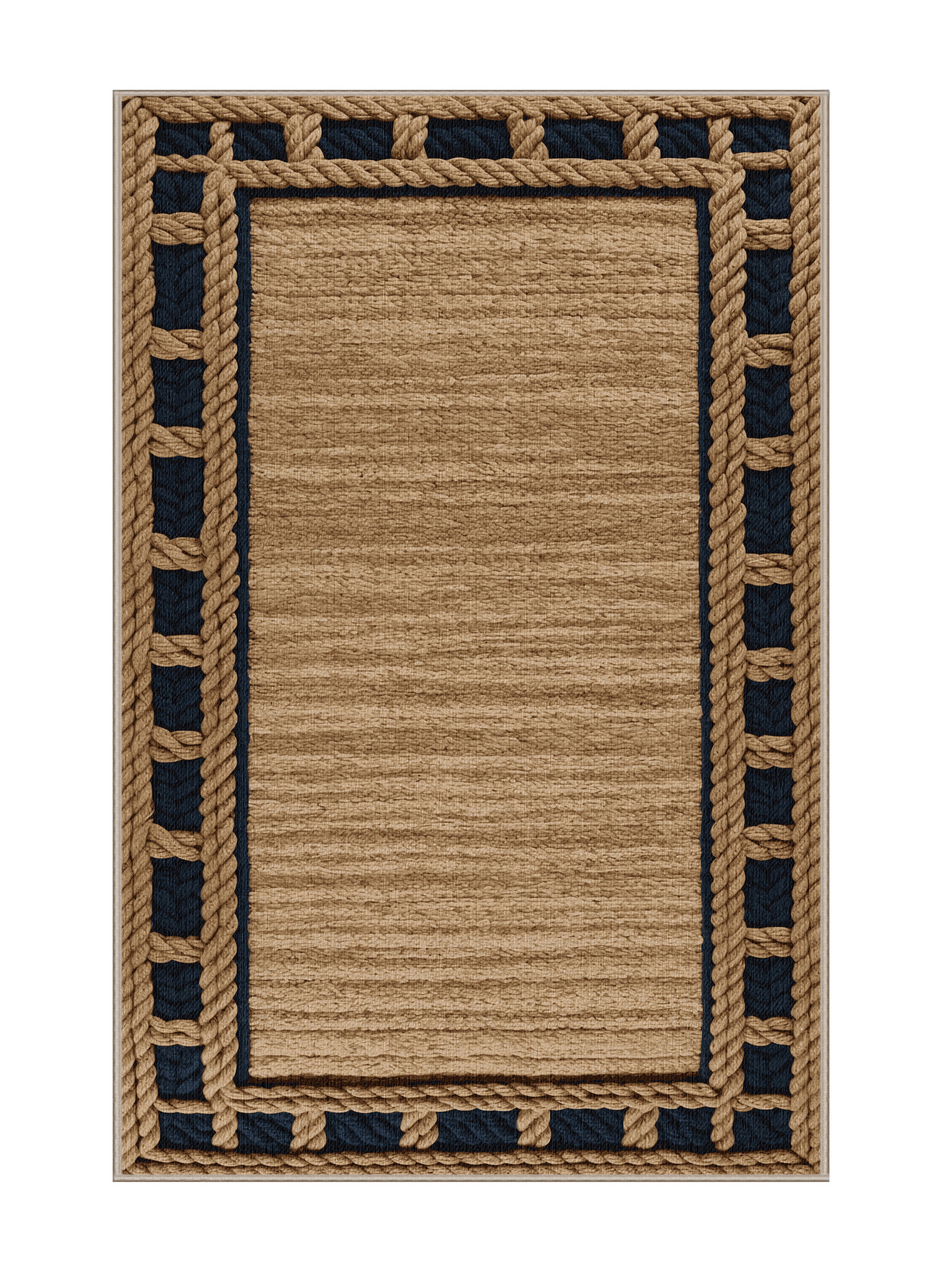 Longshore Tides Washable Nautical knot borders Nautical Area Rug | Wayfair