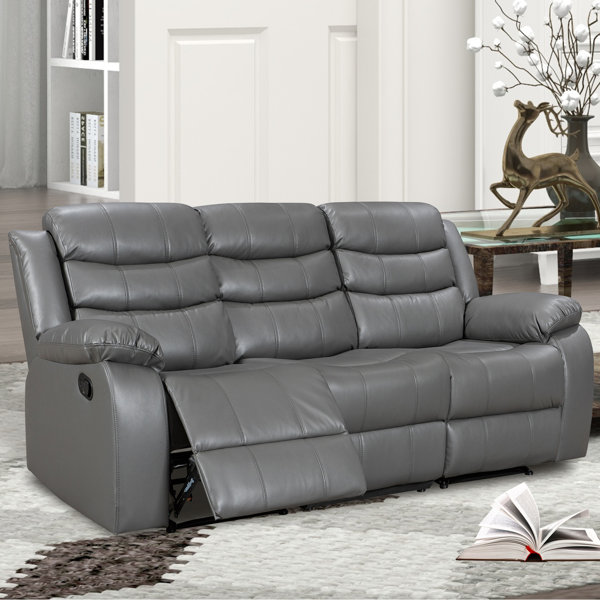 Latitude Run® Humes Air Leather Recliners Living Room Set 3 Seats Sofa ...