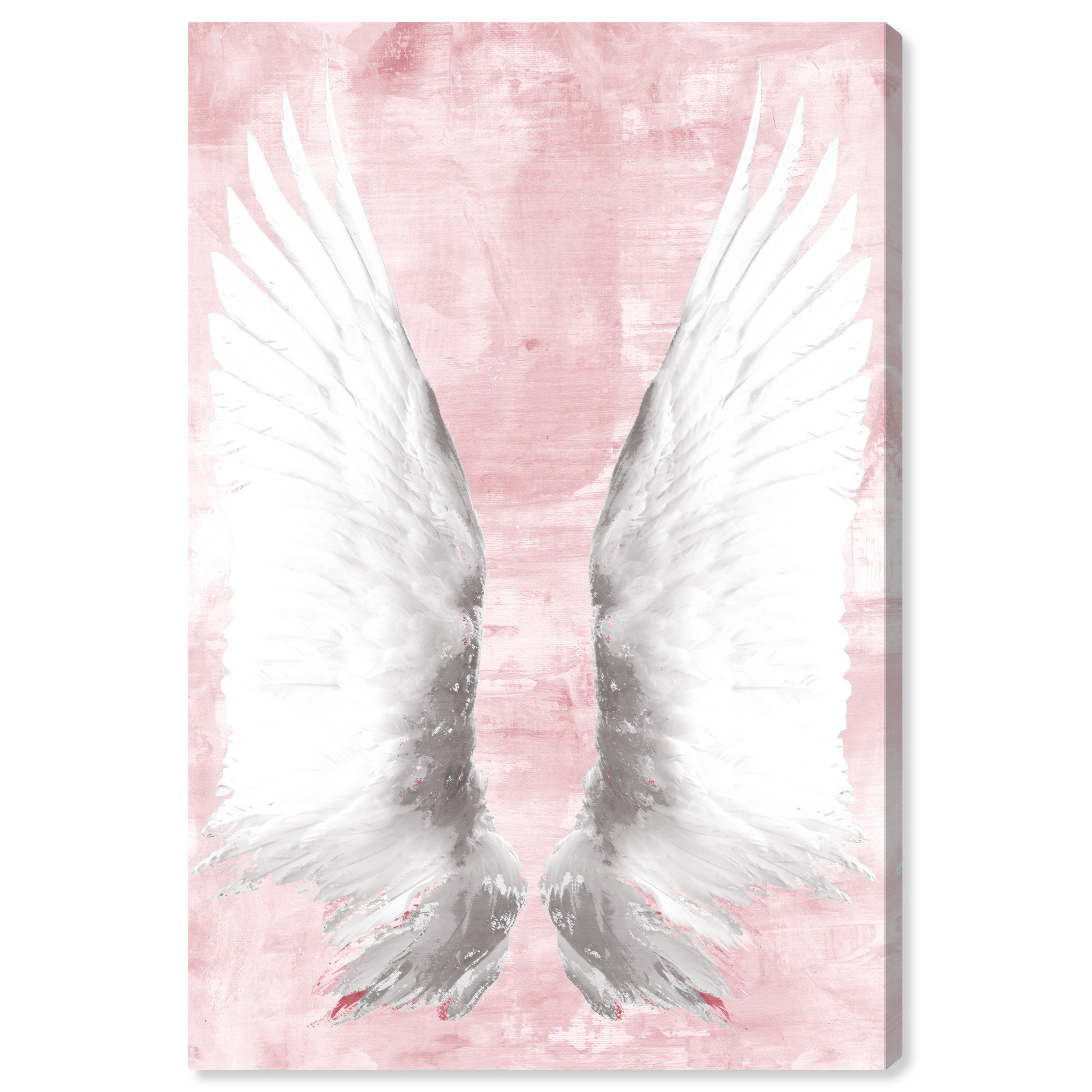 Trinx Fashion and Glam Dreaming Wings Pink Glam White Canvas Wall Art ...