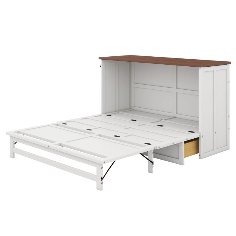 Red Barrel Studio Tillio Solid Pine Murphy Bed Cabinet With Charging ...