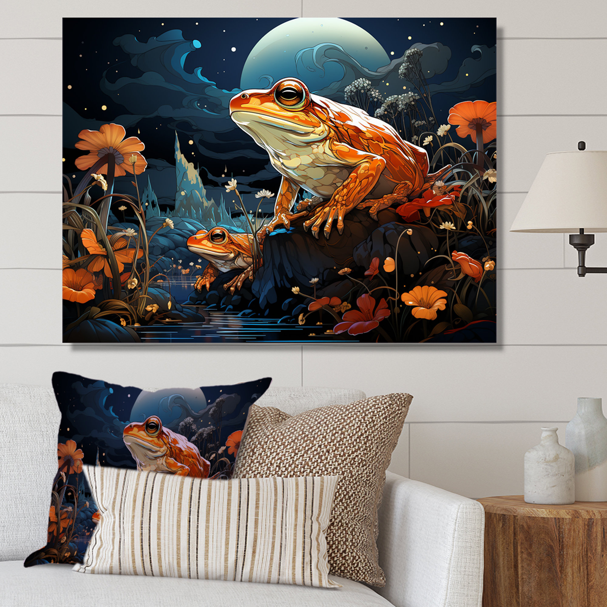 Bay Isle Home™ Cosmic Art Frog - Frogs & Toads Canvas Art Print | Wayfair