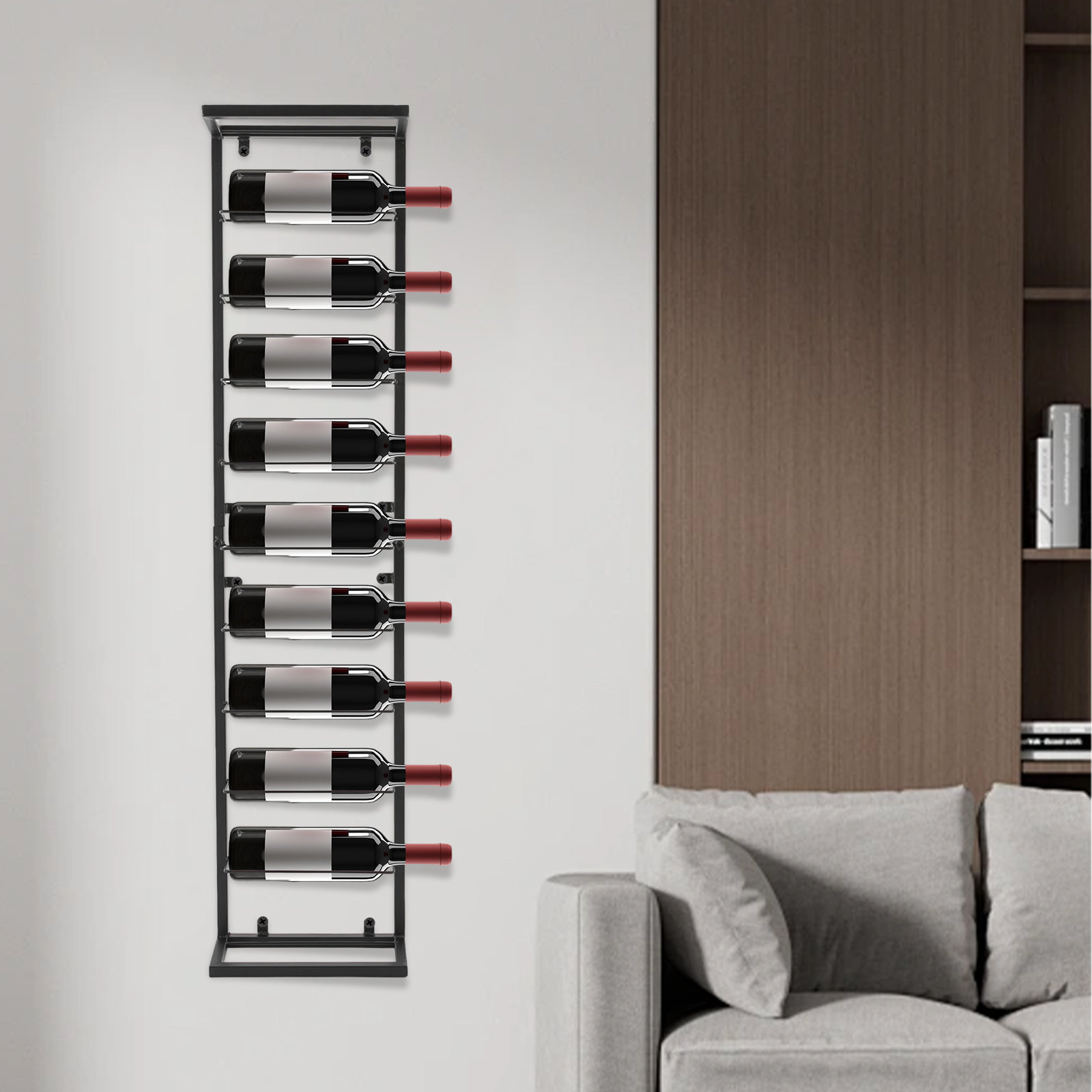 YYBSH 10 Bottle Wall Mounted Wine Bottle Rack In Black | Wayfair