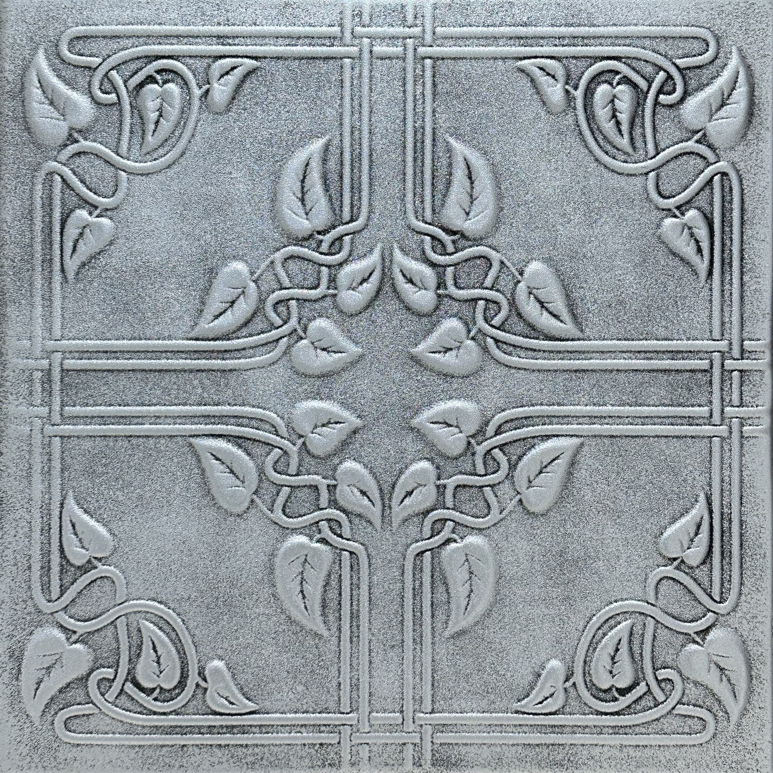 A La Maison Ceilings Ivy Leaves 1.6 ft. x 1.6 ft. Polystyrene Glue-up ...