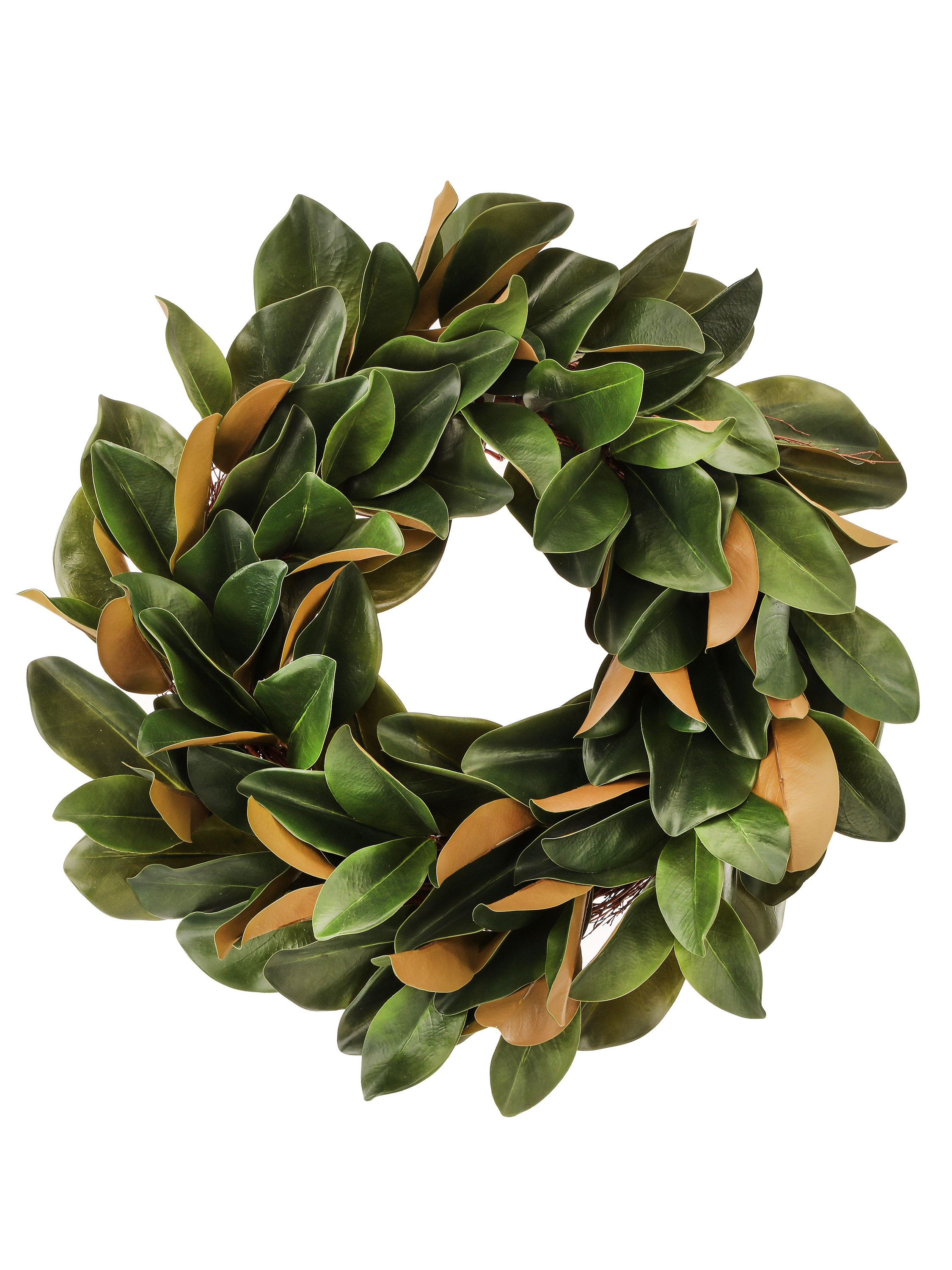 The Holiday Aisle® Faux Magnolia Polyethylene Plastic 27'' Wreath ...