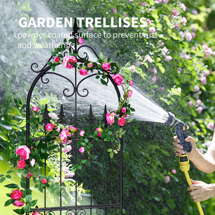 Red Barrel Studio® Anzavia 86'' H x 21.7'' W Iron Garden Trellis for ...