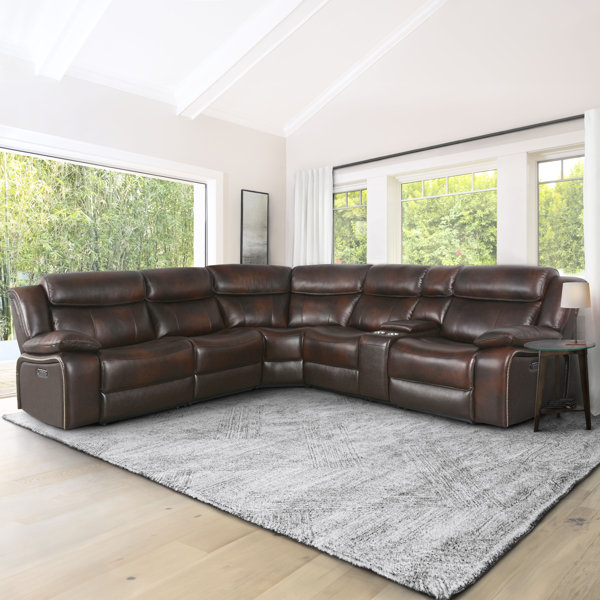 Leather Power Reclining Sectional