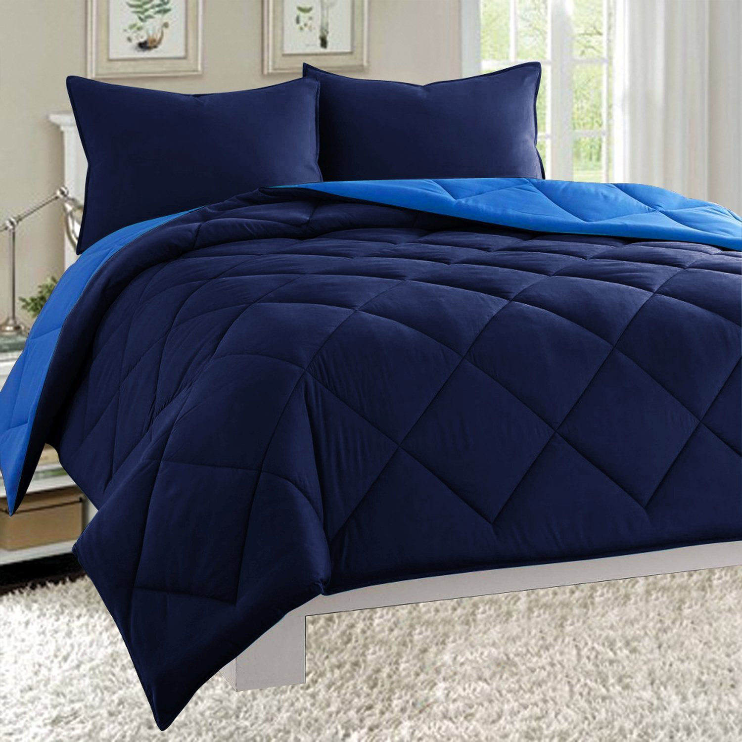 ELEGANT COMFORT Reversible Comforter Set & Reviews | Wayfair