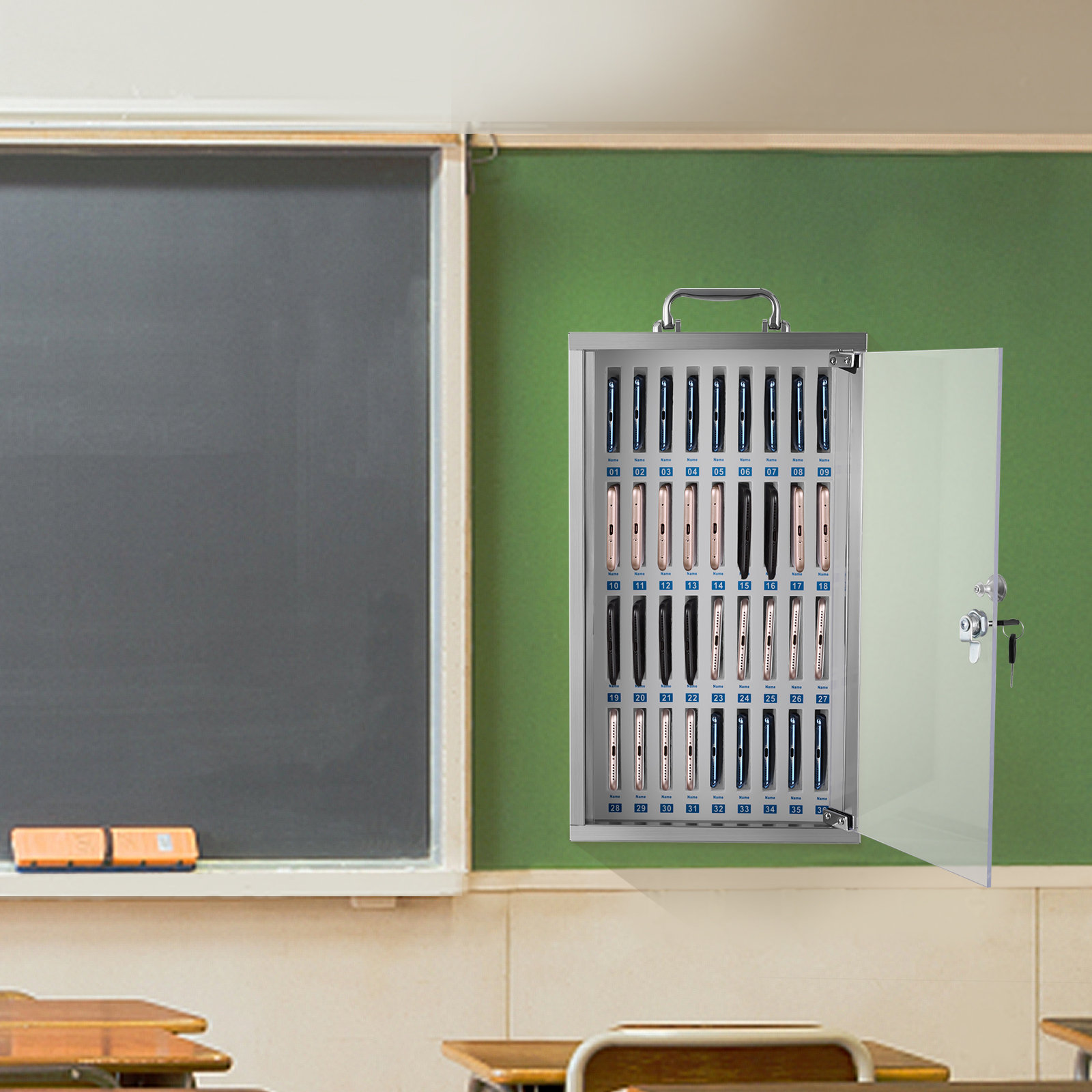 YINXIER Metal 4 - Tier 12.2'' Cell Phone Locker with Key | Wayfair