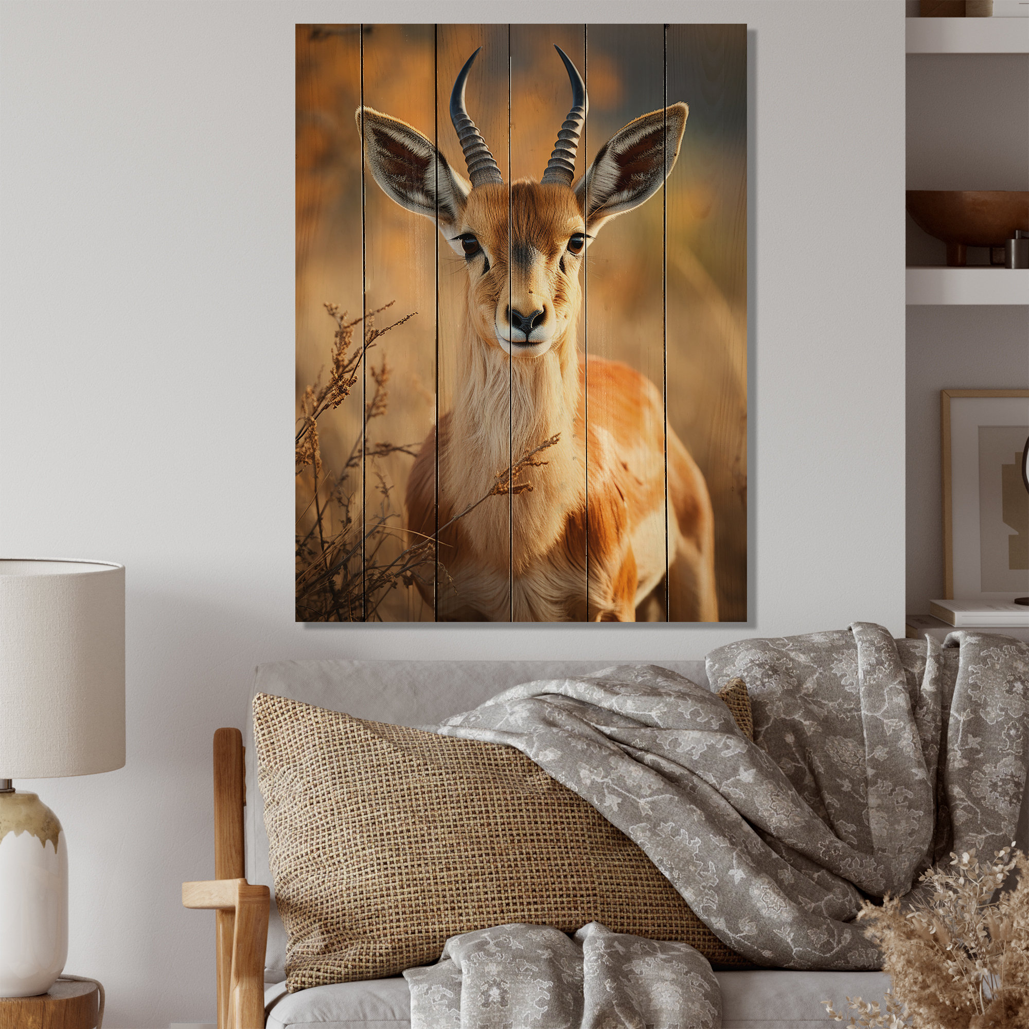 Millwood Pines Animal Antelope Photo I - Animals Print on Natural Pine ...